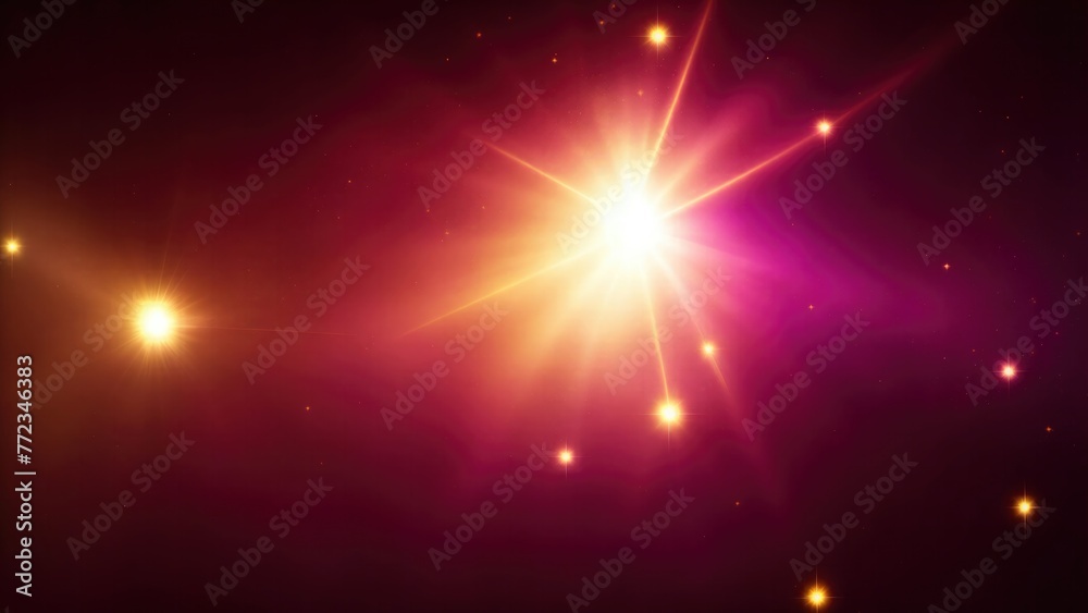 Asymmetric Maroon light burst, rays of lights on dark Maroon background ...