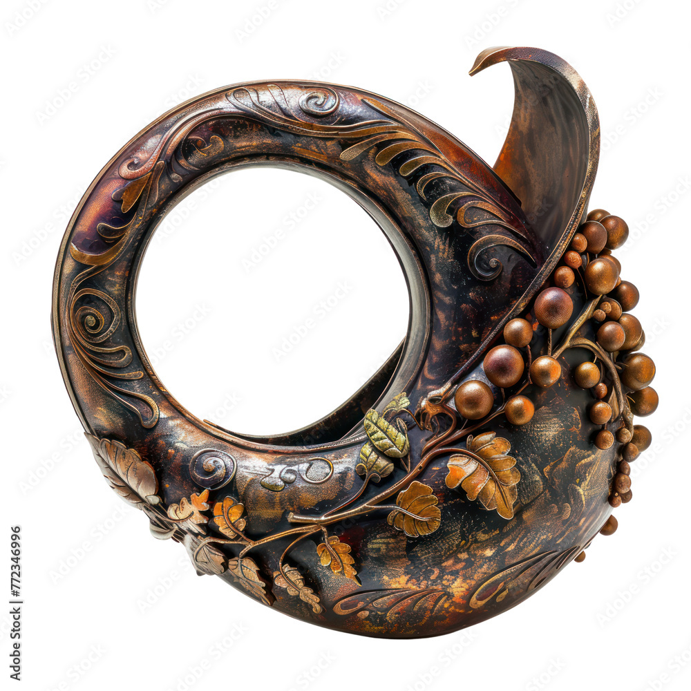 Cornucopia (Horn of Plenty) of Greek Art objsect iolate on transparent ...