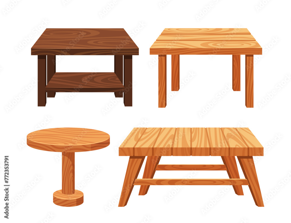 Wooden Tables in Rustic Style, Crafted From Natural Wood, Exude Warmth ...