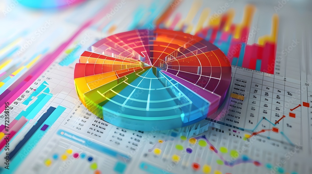 3D pie chart illustrating the varied revenue streams of a company ...