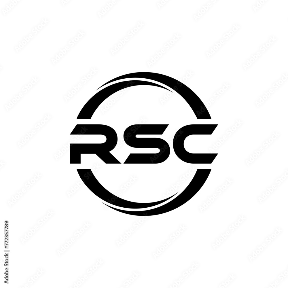 RSC letter logo design in illustration. Vector logo, calligraphy ...