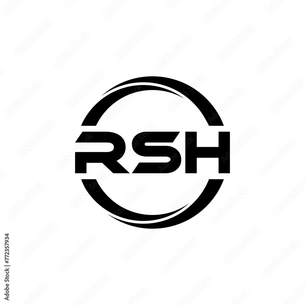 RSH letter logo design in illustration. Vector logo, calligraphy ...