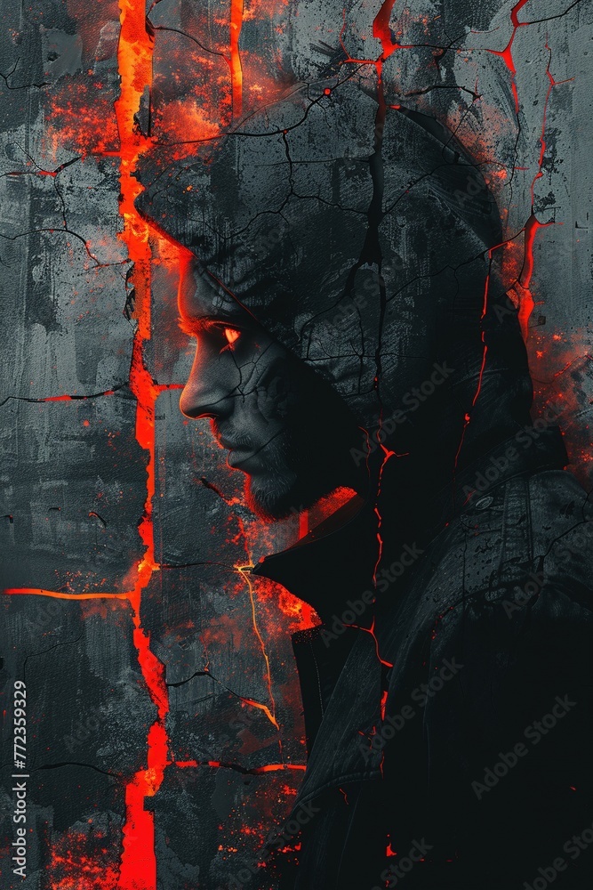 Ethereal Enigma: Conceptual digital artwork. Dark figure emerges ... Ethereal Enigma: Conceptual digital artwork. Dark figure emerges ...