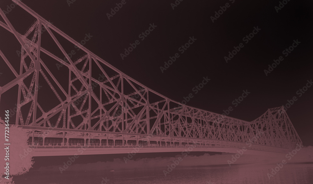 Kolkata, India, feb 26,2024: Historic Howrah bridge Kolkata at sunrise ...