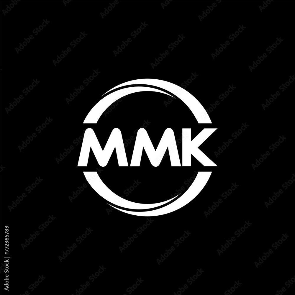 MMK letter logo design in illustration. Vector logo, calligraphy ...