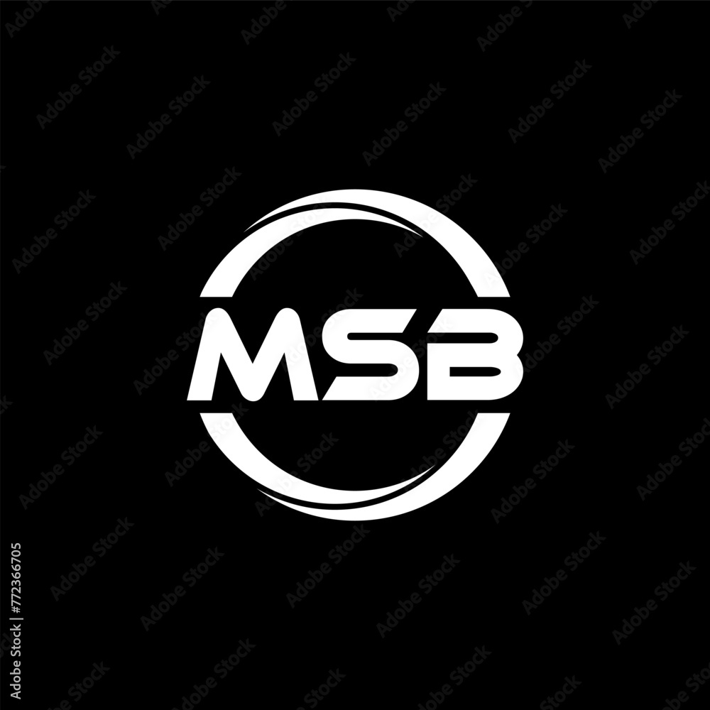 MSB letter logo design in illustration. Vector logo, calligraphy ...