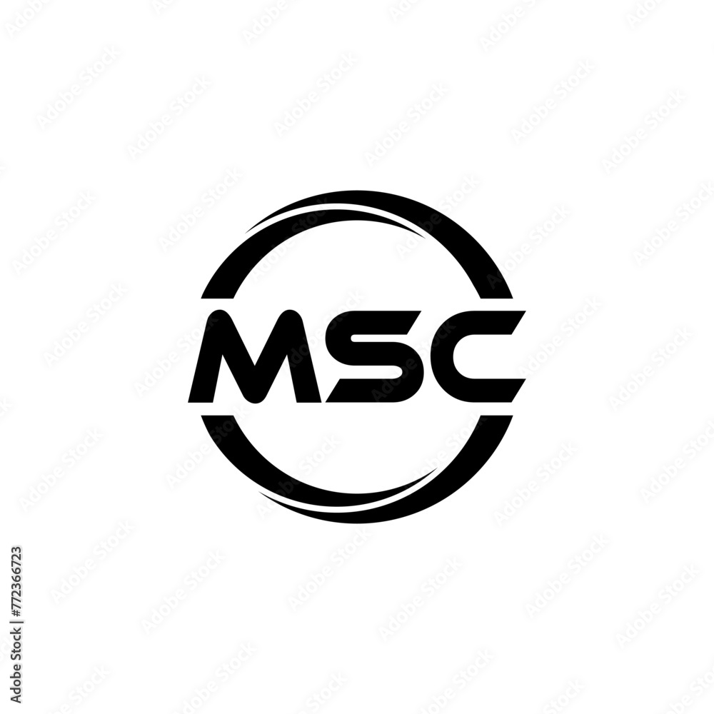 MSC letter logo design in illustration. Vector logo, calligraphy ...