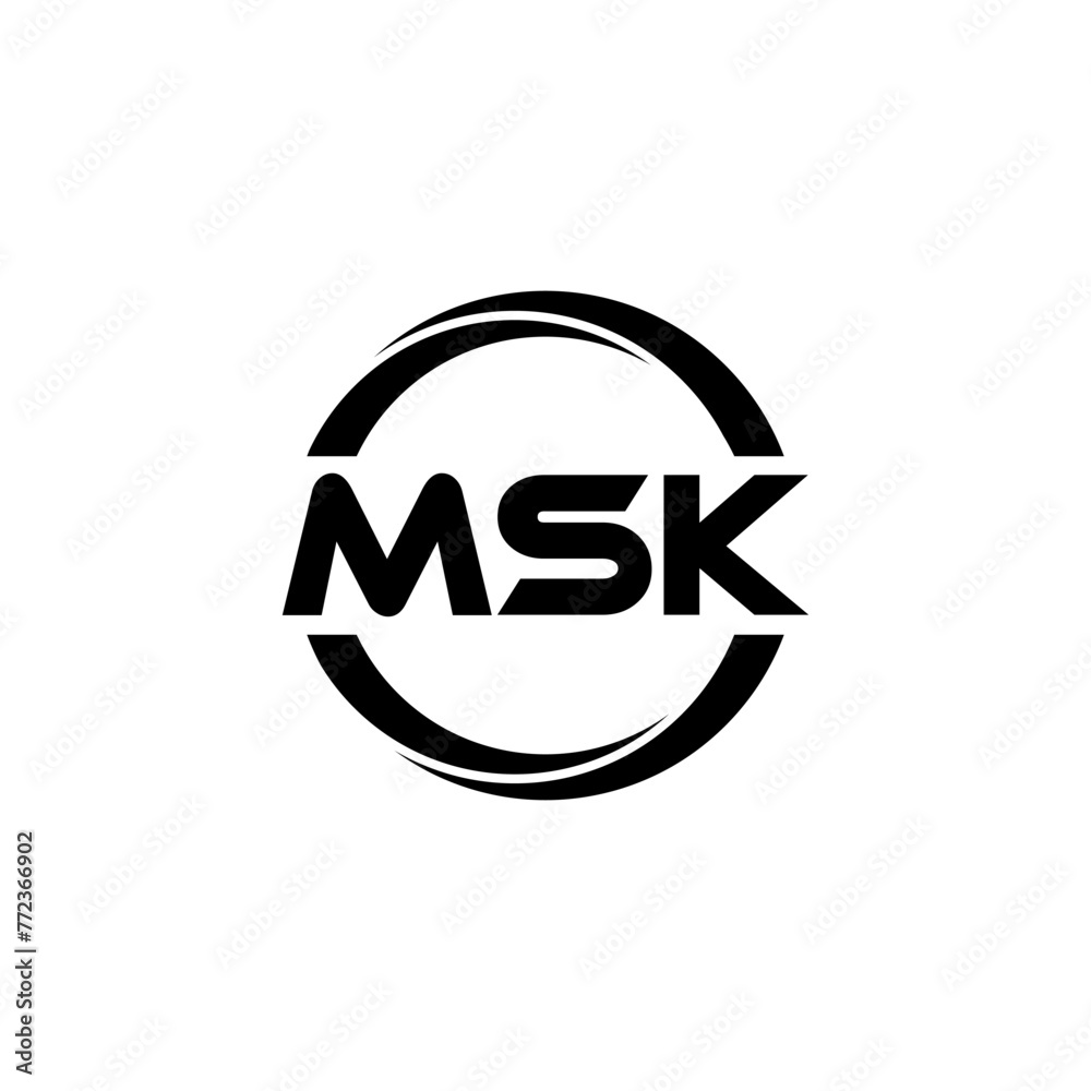 MSK letter logo design in illustration. Vector logo, calligraphy ...