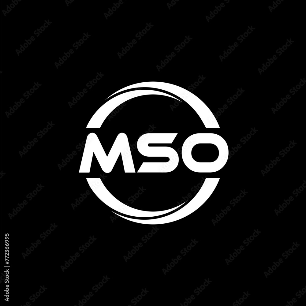 MSO letter logo design in illustration. Vector logo, calligraphy ...