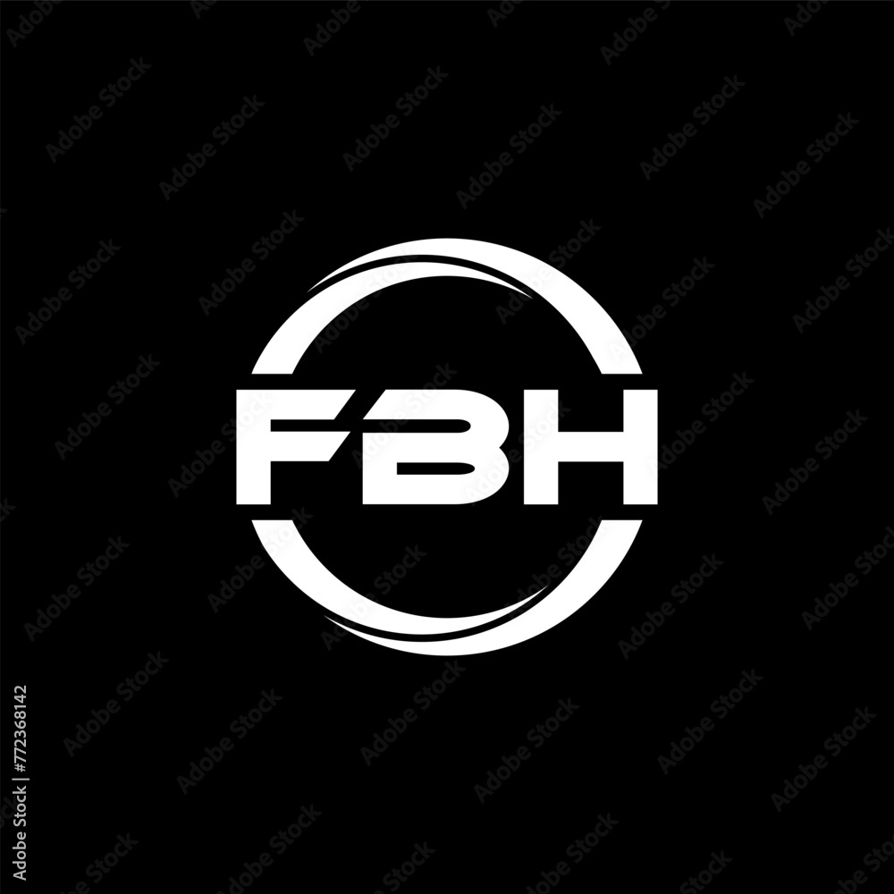 FBH letter logo design in illustration. Vector logo, calligraphy ...