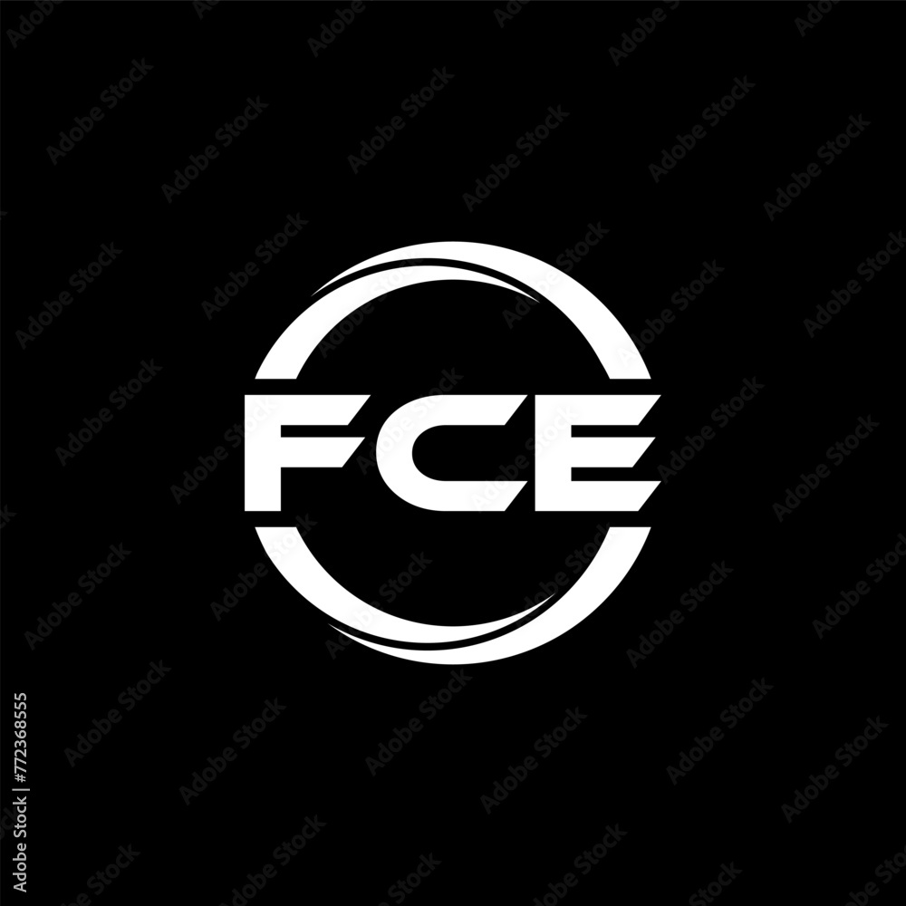 FCE letter logo design in illustration. Vector logo, calligraphy ...