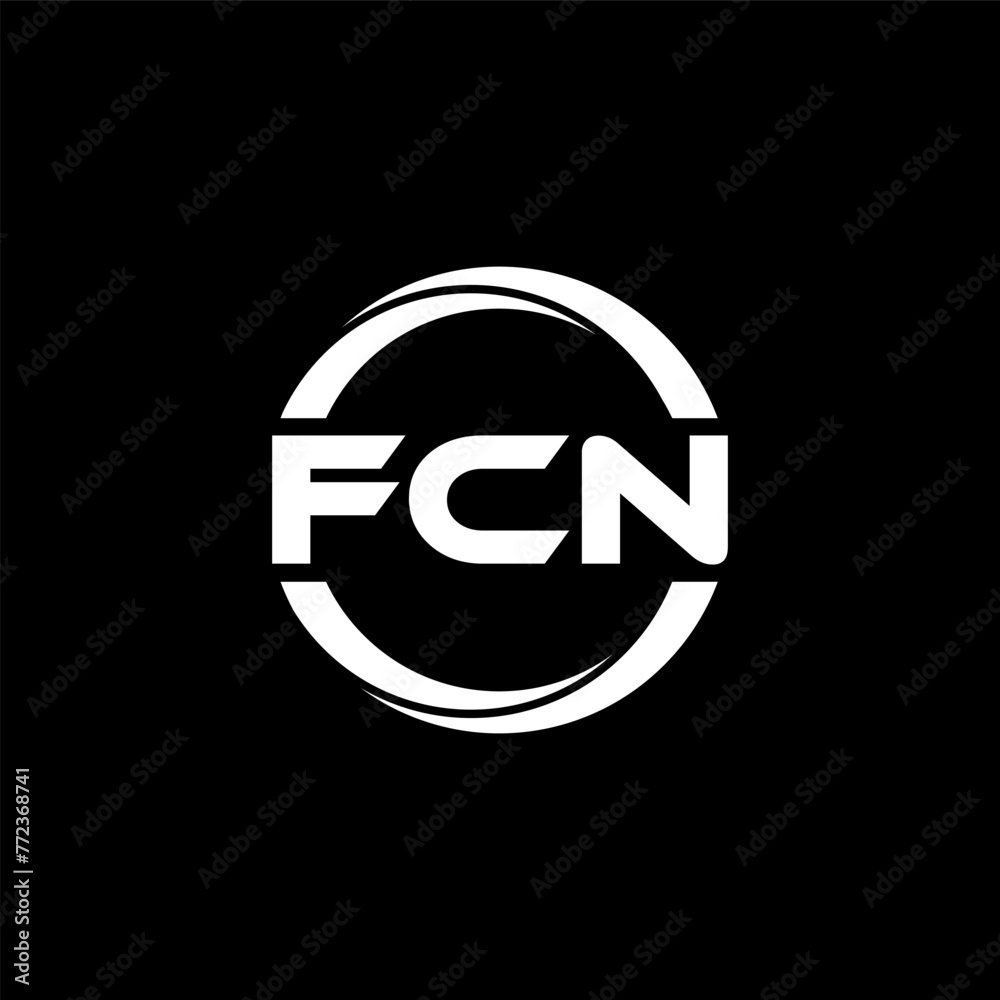 FCN letter logo design in illustration. Vector logo, calligraphy ...