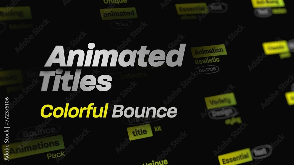 Colorful Bounce Animated Ttiles Layouts Stock Template | Adobe Stock