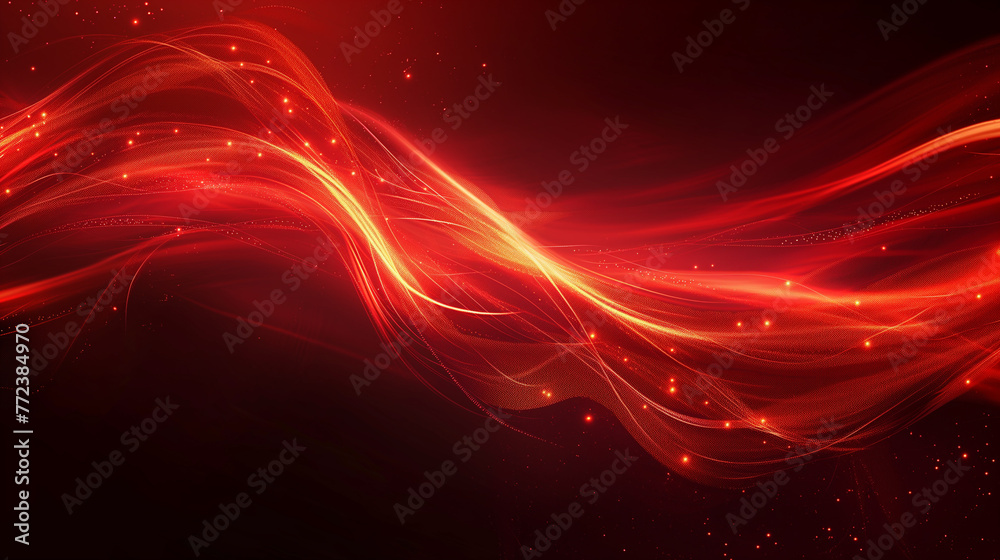 Abstract red glowing curved lines background. Website, wallpaper etc ...