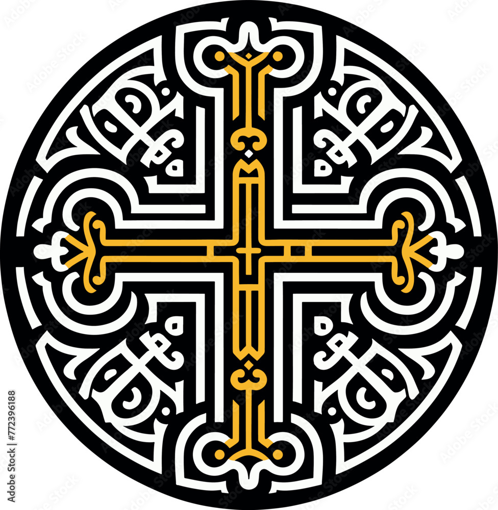 Vetor de Vector illustration of an ornamental Christian cross ...