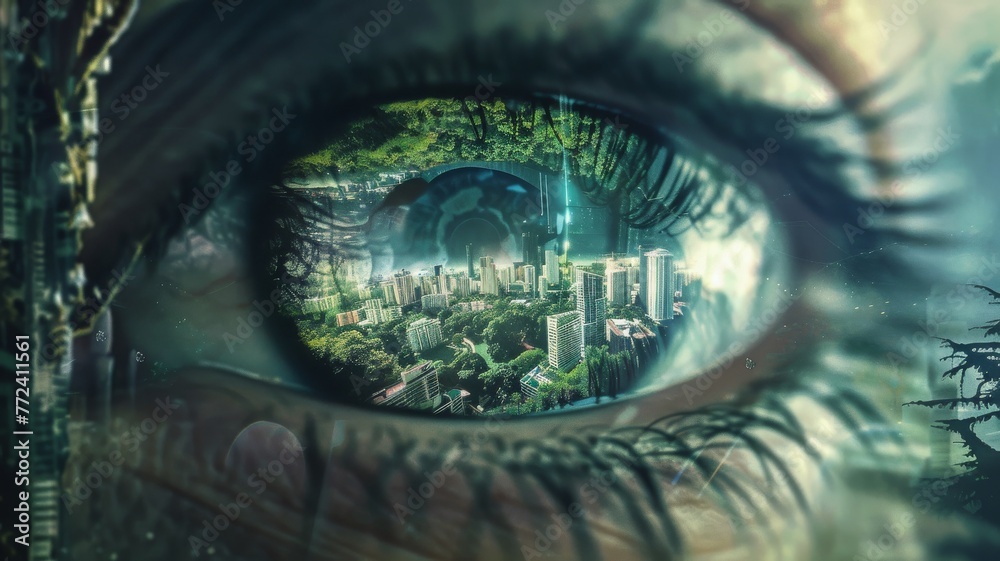 Conceptual art of a future where humans can see a broader spectrum ...