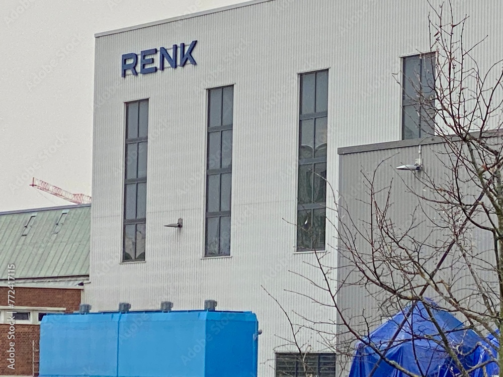 Augsburg/Germany March 30, 2024 Renk Group main building: Renk Group AG ...