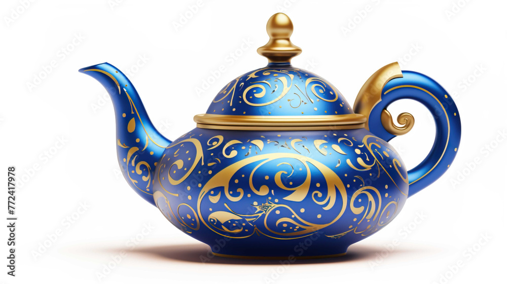cartoons, Aladdin's genie's magic teapot on a white background ...