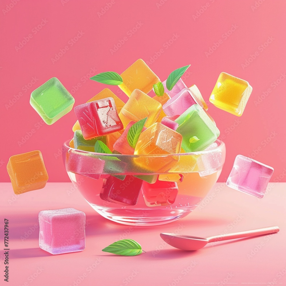 Taste the sweet nostalgia of childhood with colorful jelly cubes in ...