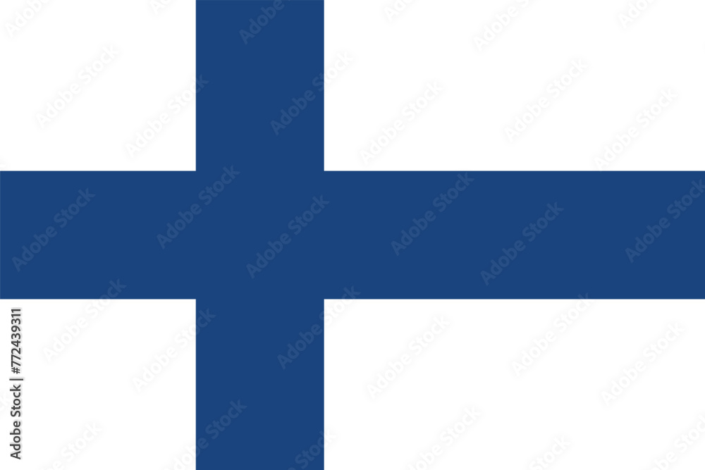 Flag of Finland. Blue cross on a white background. Symbol of the ...