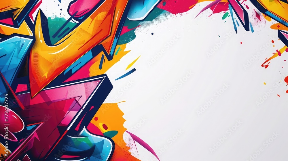 Graffiti Frame Background, Abstract colorful fragment of graffiti ...
