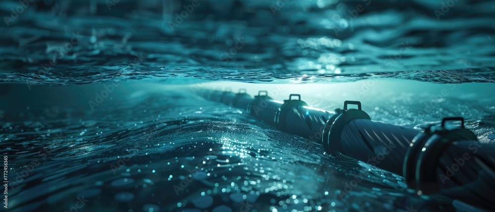 The lifeline of global internet, a submarine fiberoptic cable, in ...