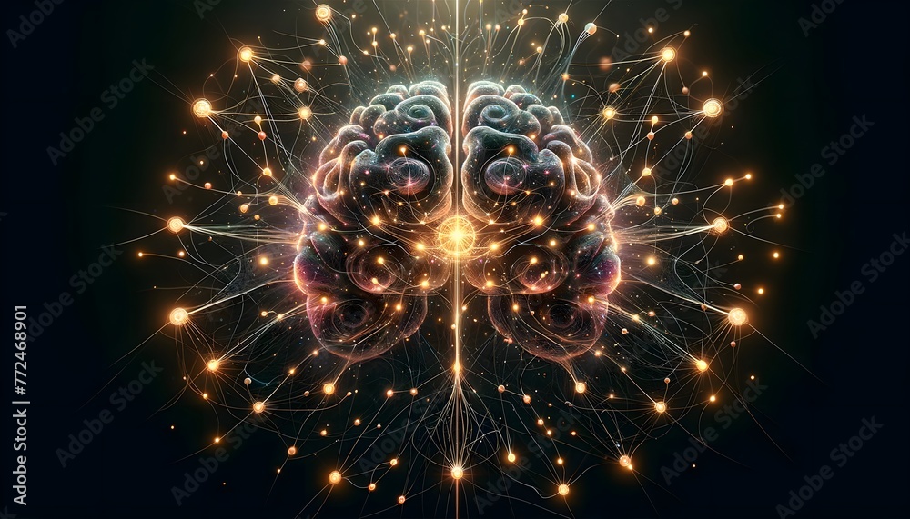 Neural Connections In The Brain, With Glowing Nodes And Links ...