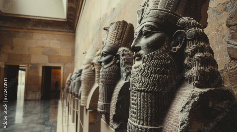 Ancient Mesopotamian Sculptures at the Louvre Museum Stock Photo ...