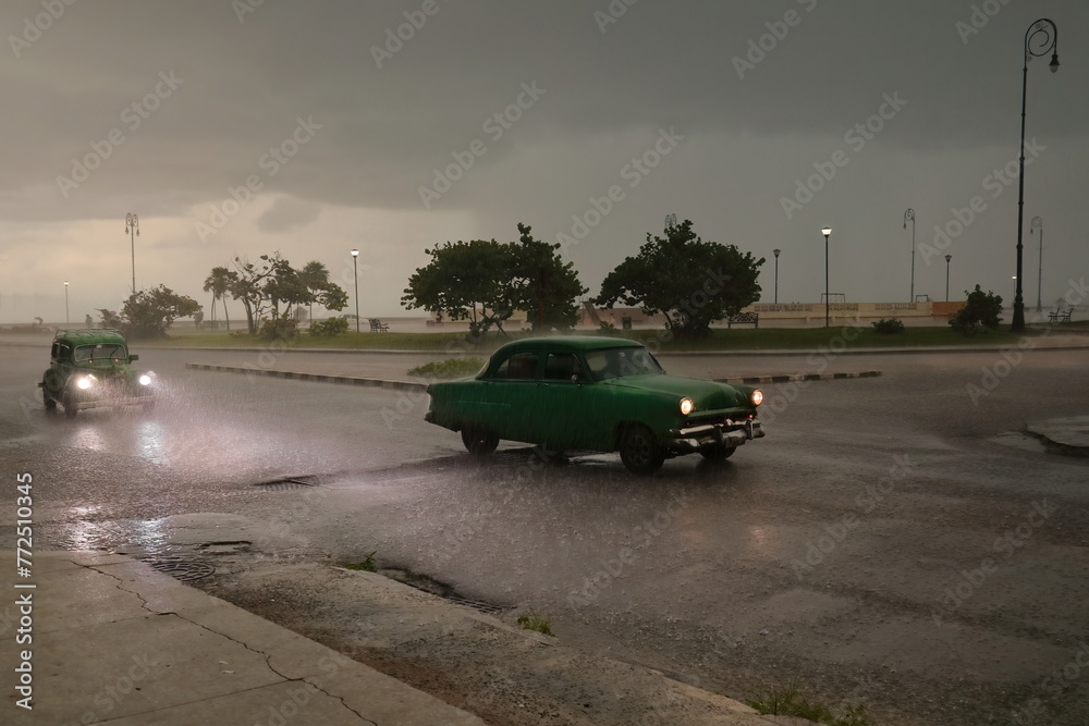 Old green almendron cars -yank tank, Ford classics from 1949 and 1953 ...