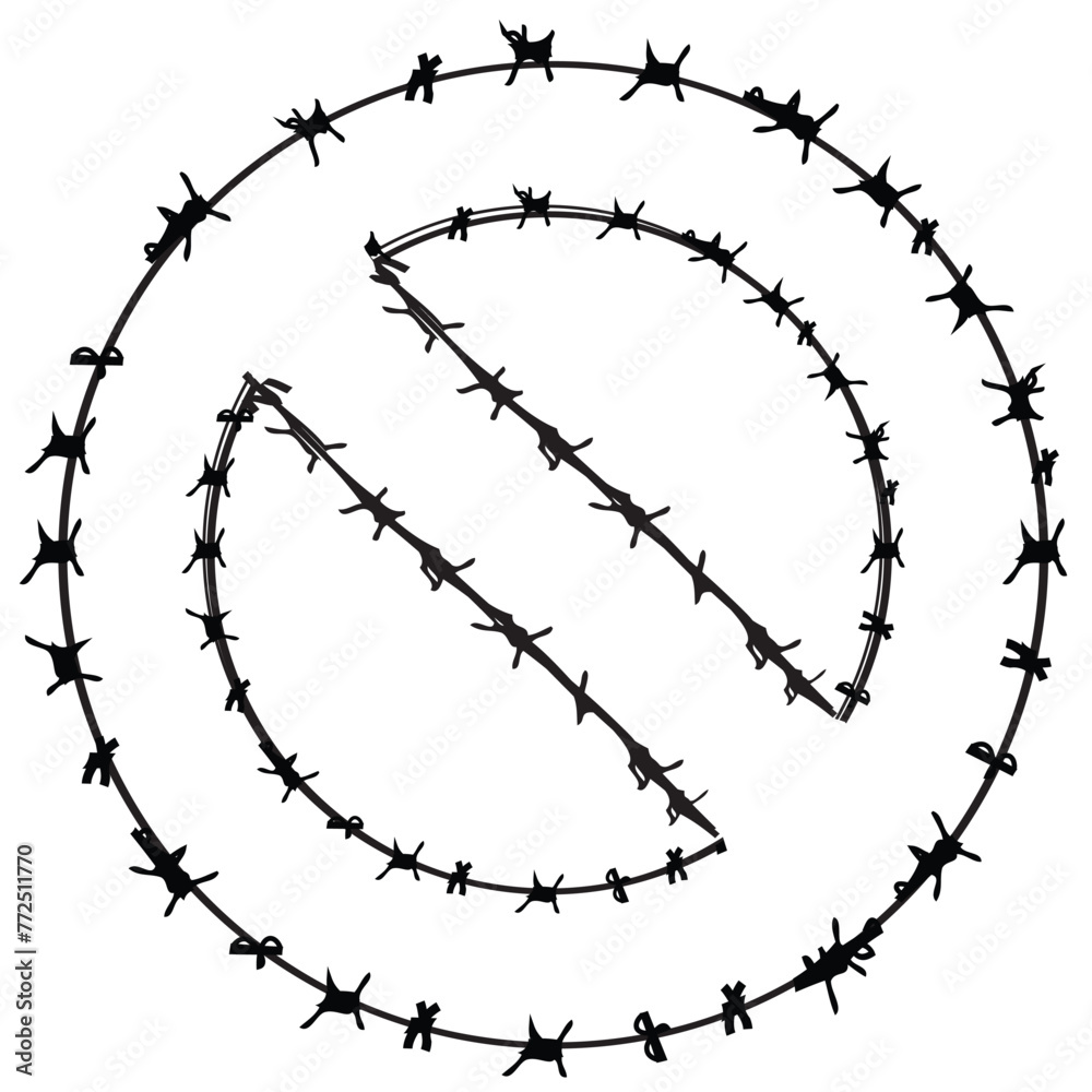 Barb wire shapes, border and pattern texture design vector graphic ...