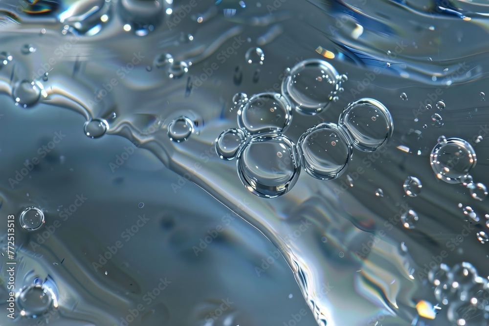 Microscopic Water Bubble: Transparent Liquid Texture with Scientific ...