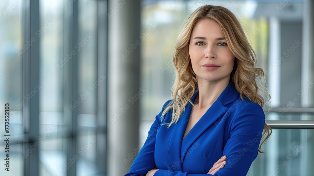 Female executive in blue professional business suit Stock Photo | Adobe ...