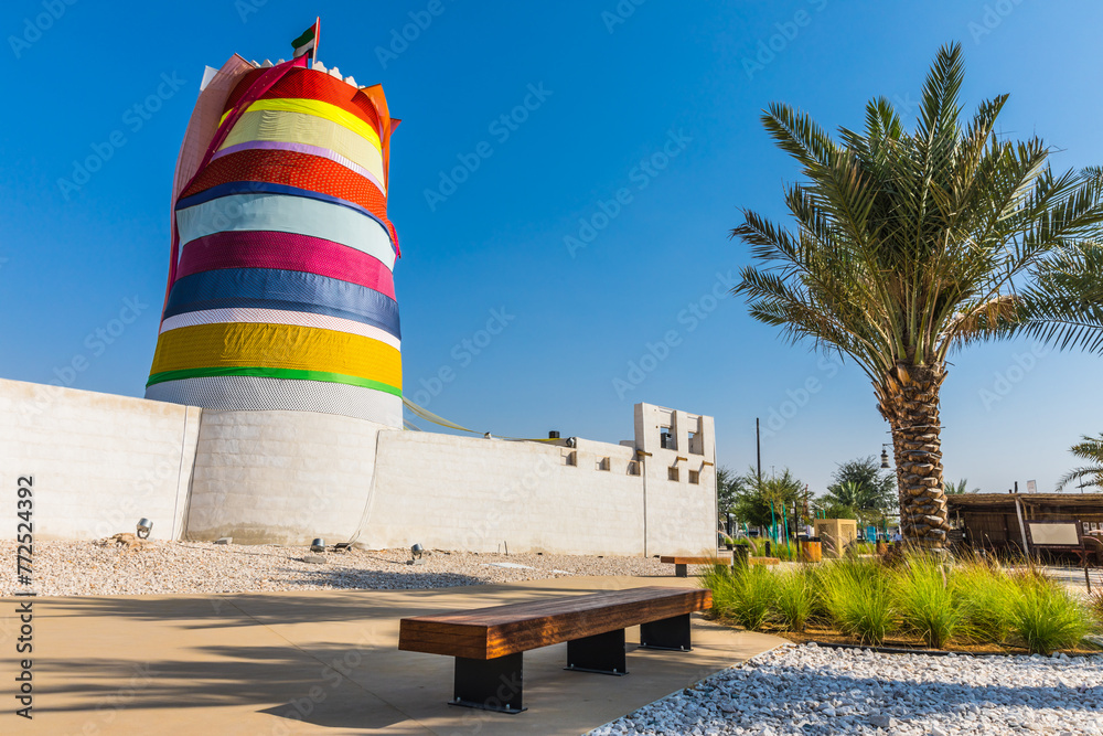 Ras Al Khaimah, UAE – February 23, 2024: The desert coastal town (ghost ...