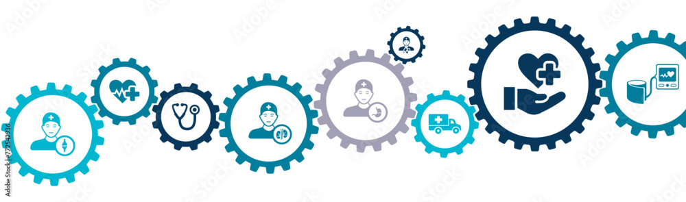 Internal Organ Protection banner website icons vector illustration ...