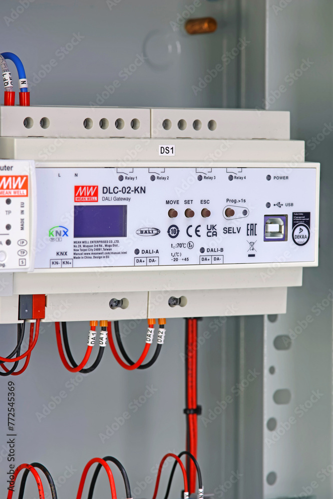 An electric control panel for LED lighting using the DALI protocol ...