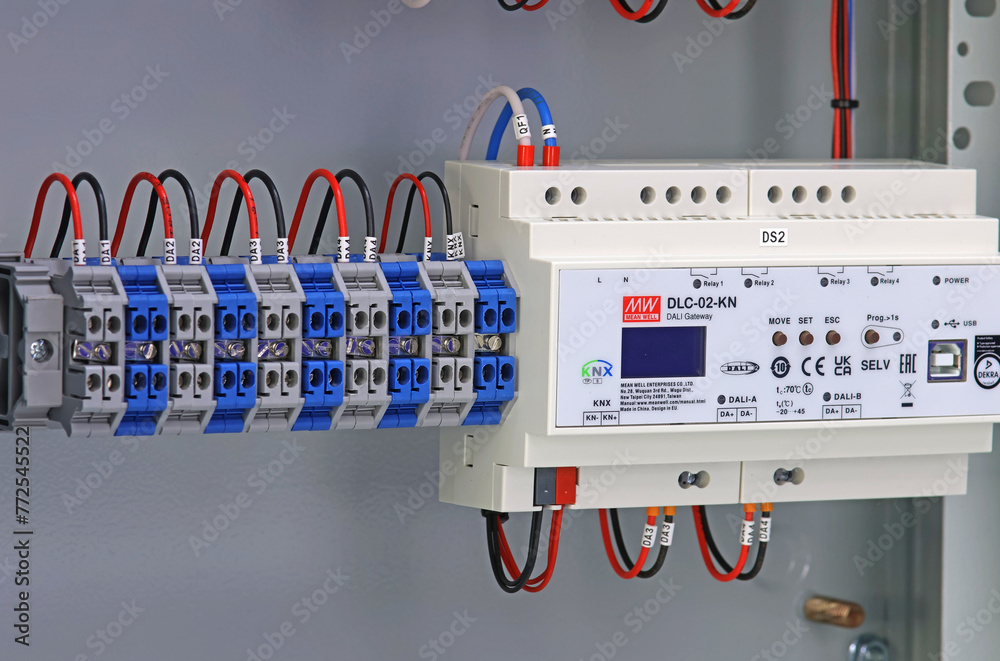 An electric control panel for LED lighting using the DALI protocol ...