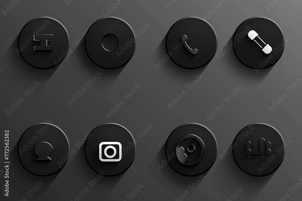 Login and logout icon set, black silhouette buttons, user interface ...
