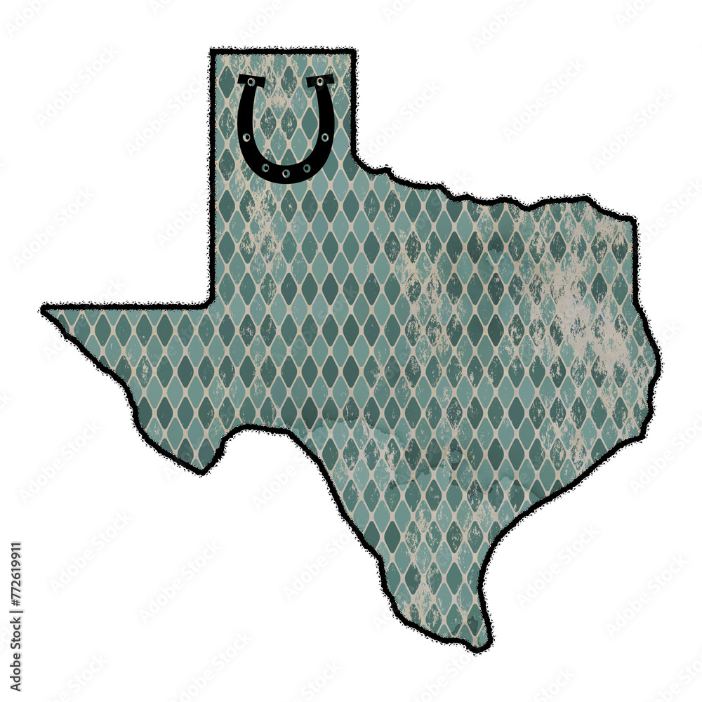 state of texas shape filled with stained and worn playing card back ...