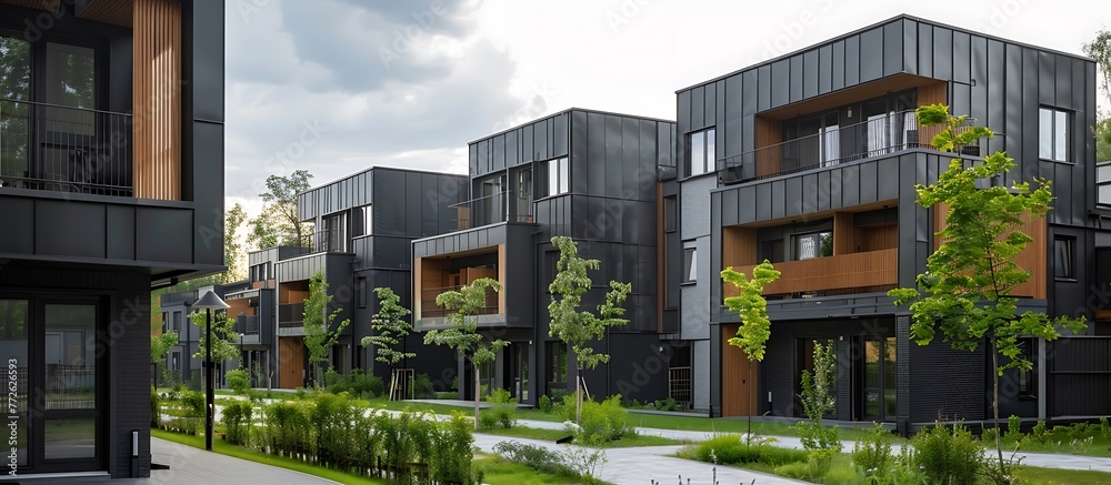 Modular homes exterior designs of modern architecture Stock ...