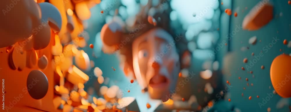 Vidéo Stock A playful cartoon character breaking the fourth wall by ...