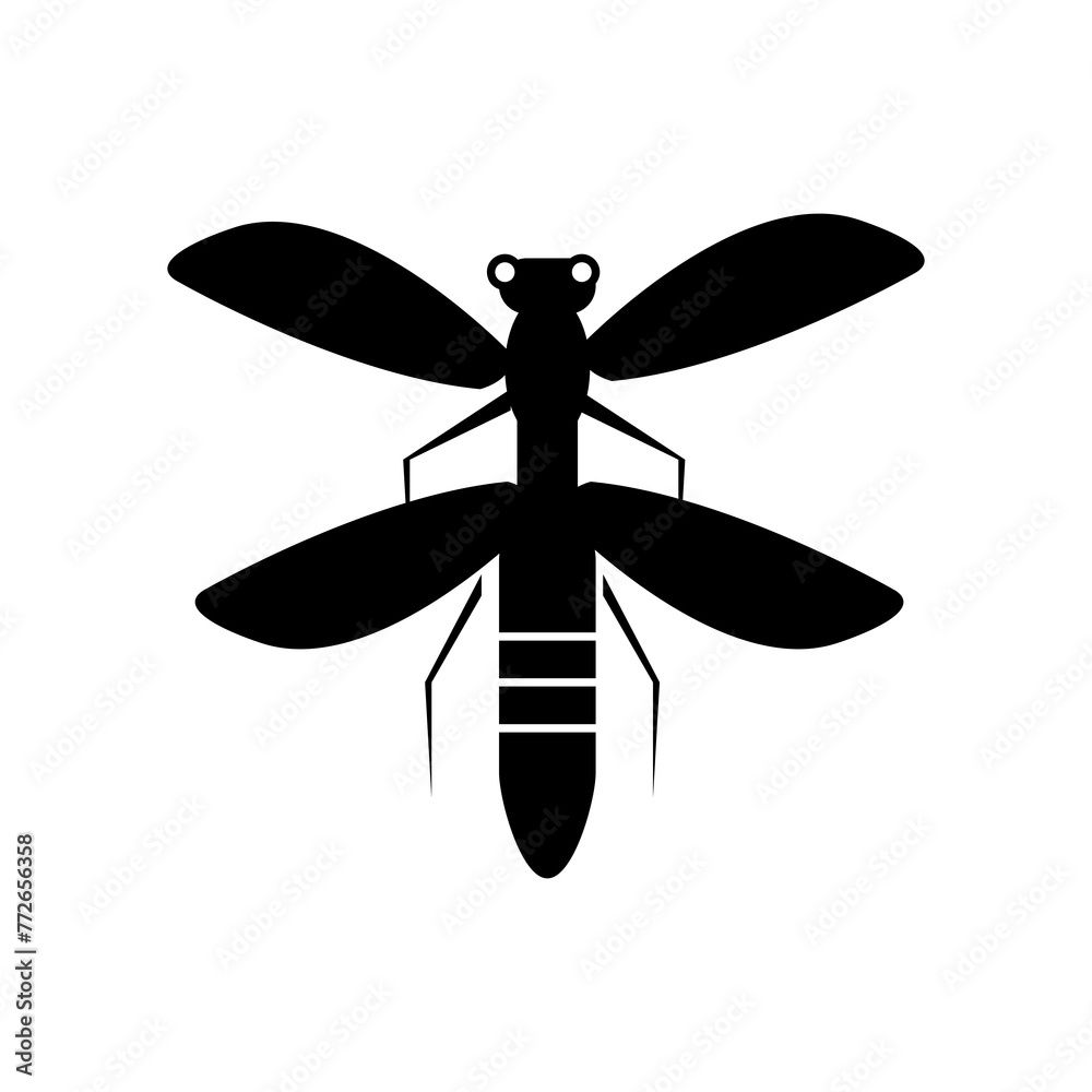 dragonfly icon vector. vector flat dragonfly sign on white background ...