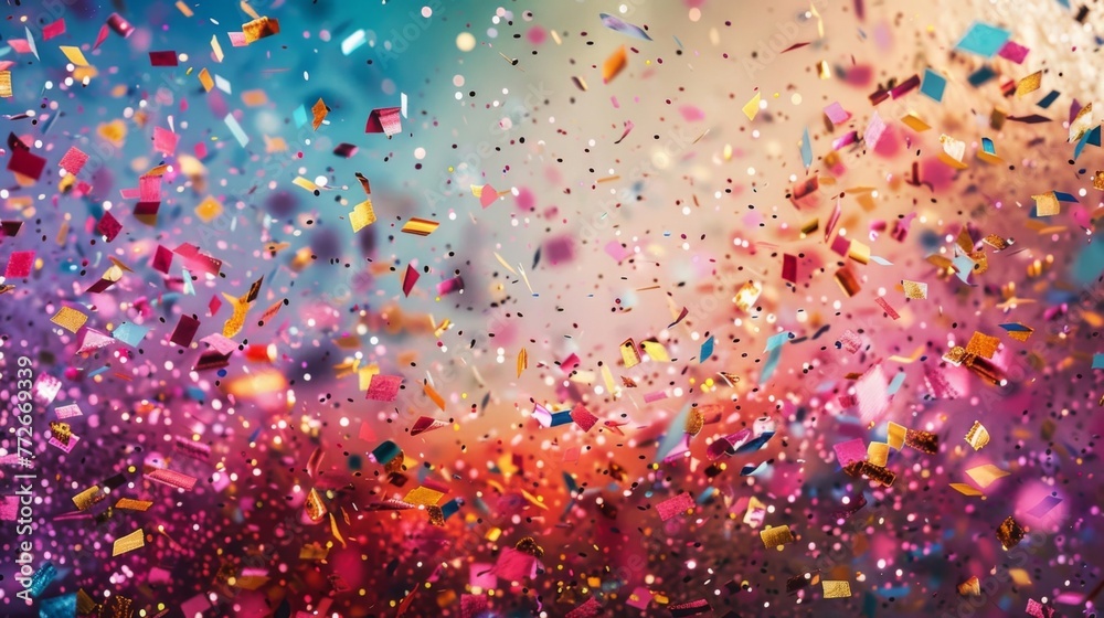 Get swept away by the dazzling display of festive confetti cannons ...