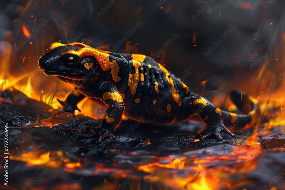 Salamanders Firedwelling creatures, often depicted as lizards, Fantasy ...