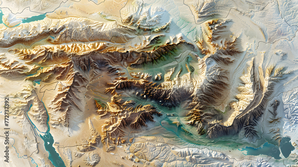 Digital map of Saudi Arabia. generative ai. Stock Photo | Adobe Stock