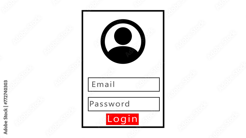 Simple login interface design with icon email and password fields and ...