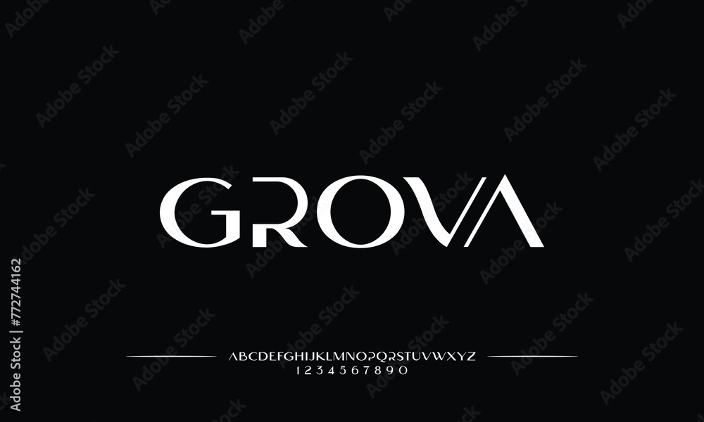 Grova is Elegant awesome alphabet letters font and number. unique serif ...