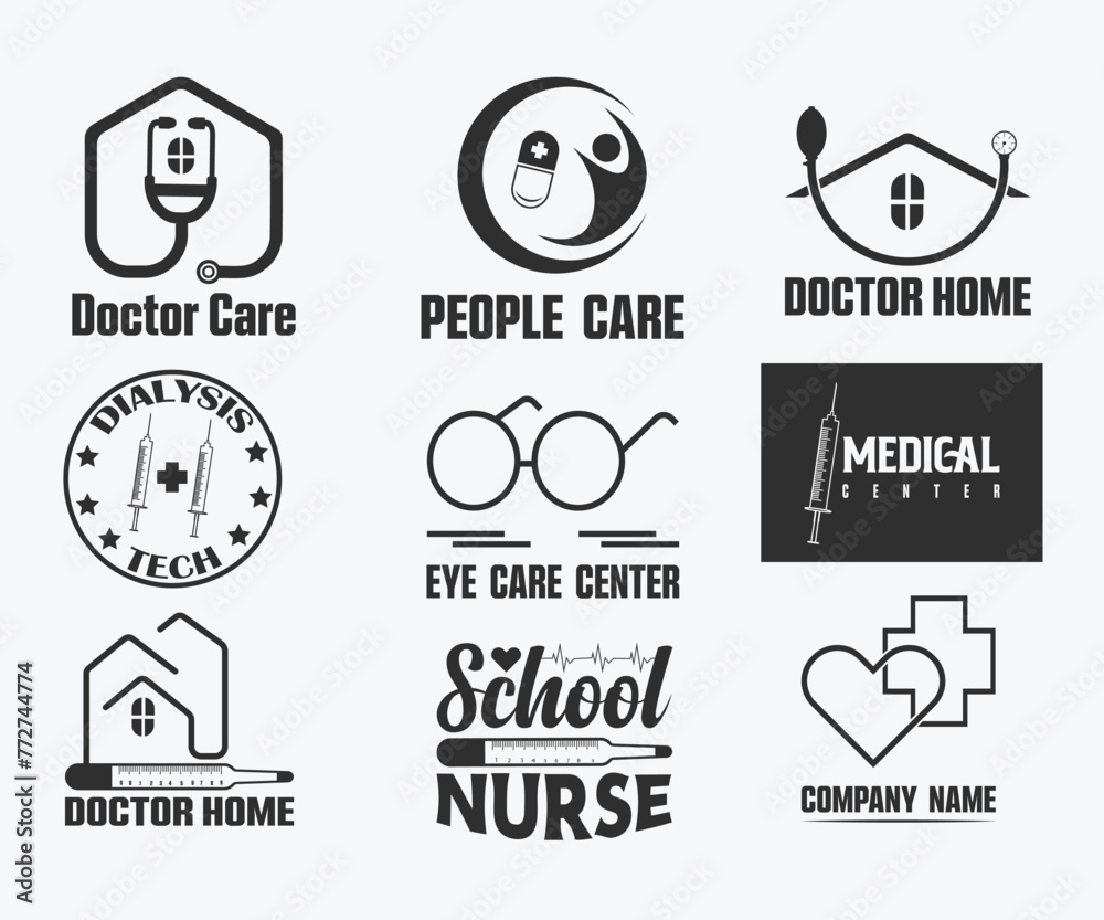 Creative Healthcare Logo Design Bundle, Professional Clinic Logo ...