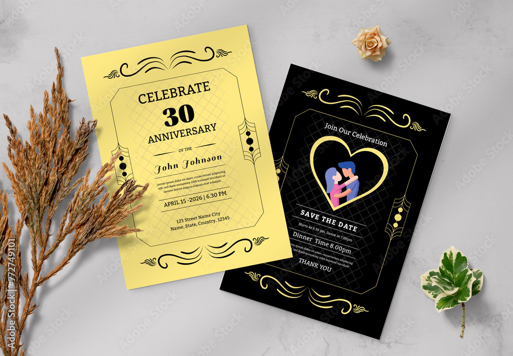 Celebration Invitation Card Design Stock Template | Adobe Stock