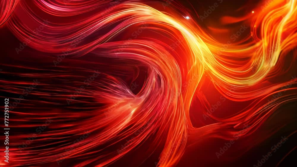 Red and orange flames swirl intensely, flickering with vigour in a ...