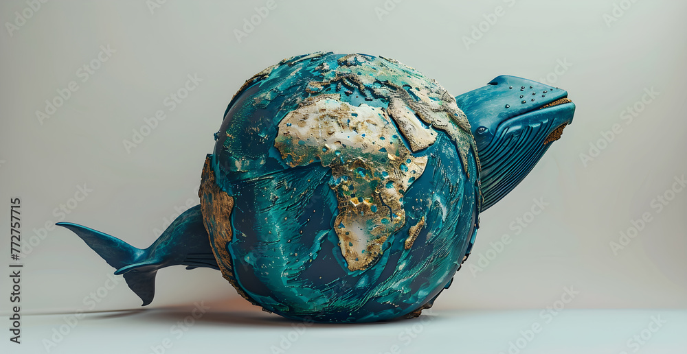 A detailed and intricate illustration of a globe highlighting migration ...